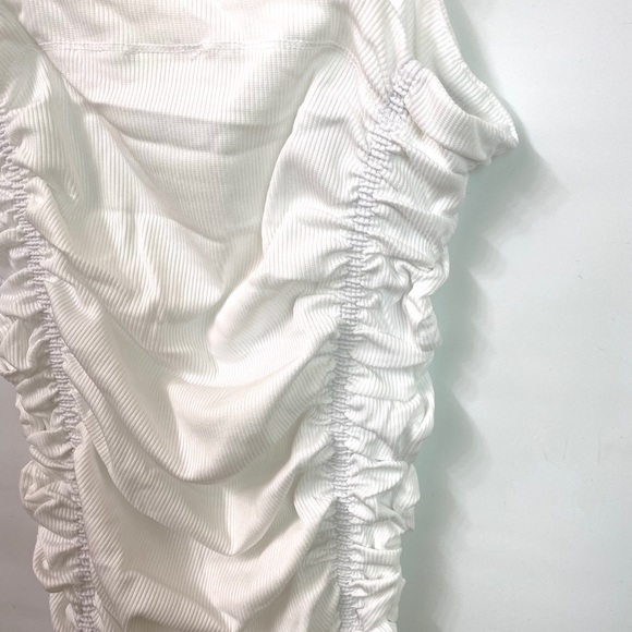 Free People | Tops | Nwt Free People White Ruched Bodysuit | Poshmark